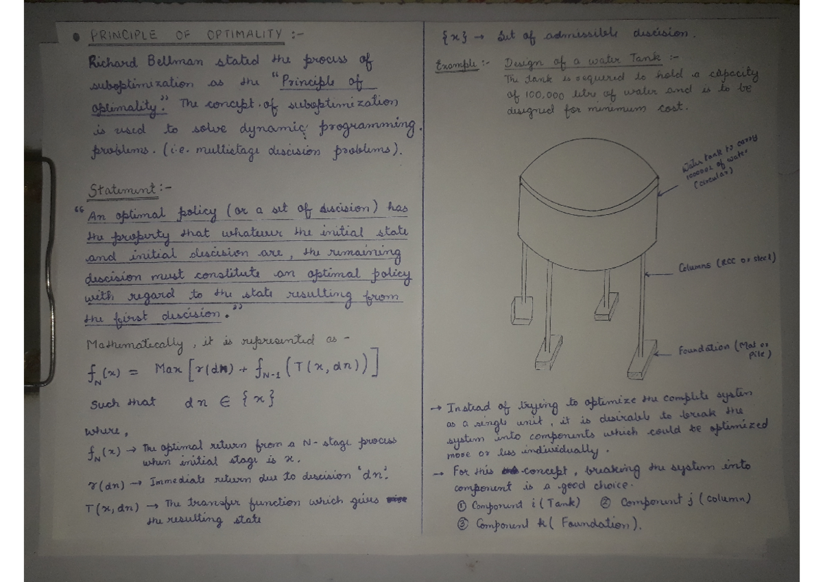 principle of optimality - PRINCIPLE OF OPTIMALITY set of admissible ...
