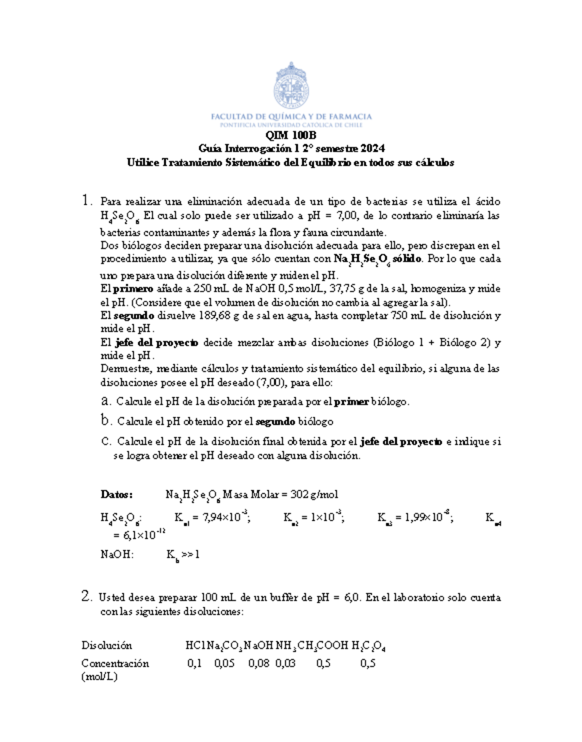 GU%C3%8DA+I1+2%C2%B02024 - QIM 1 00 B Guía Interrogación 1 2 ° semestre ...