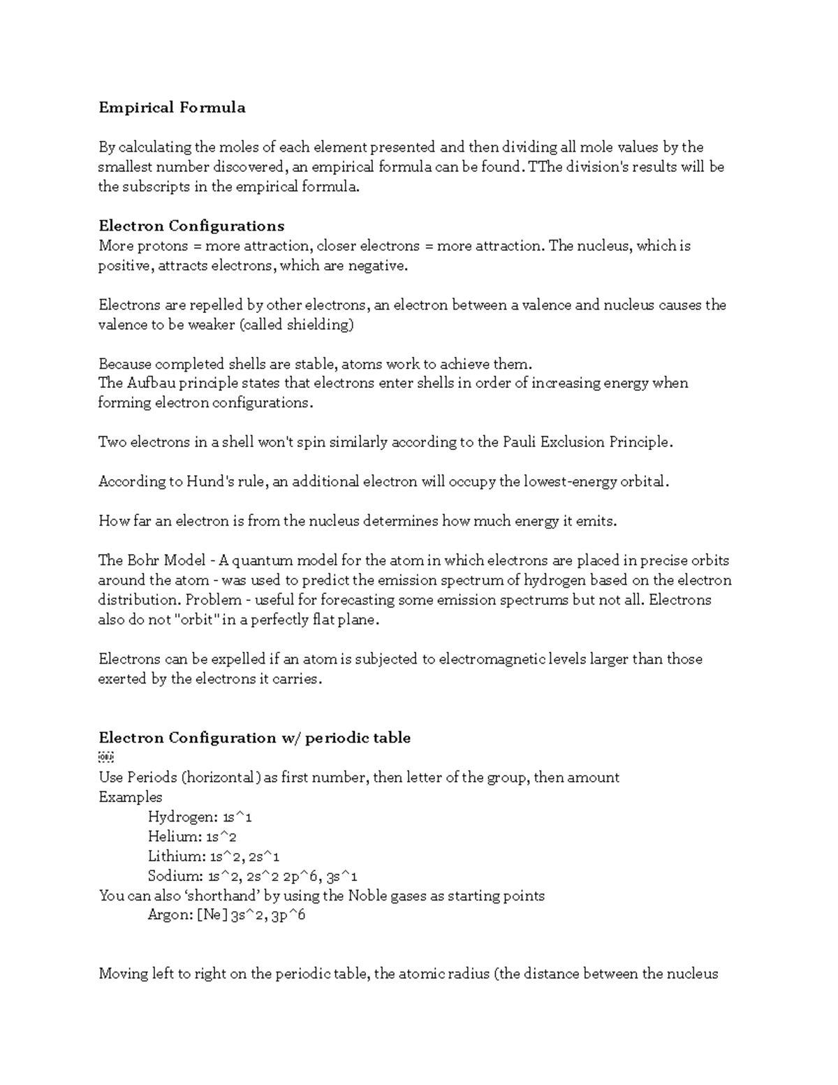 Empirical Formula - notes - Empirical Formula By calculating the moles ...