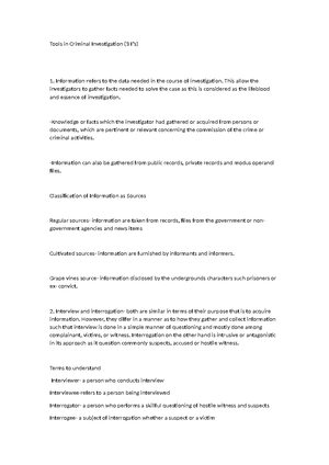 CRI174 reviewer practice test - CRI 174 (SPECIAL CRIME INVESTIGATION 1 ...