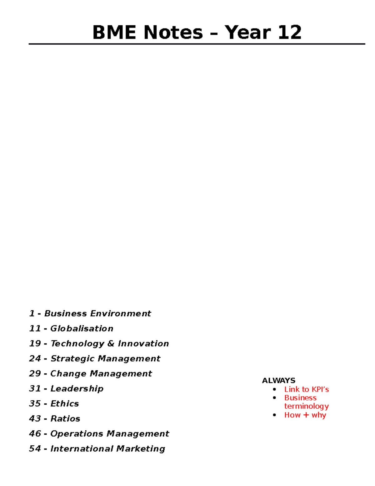 BME Notes - college graduates) Low Unemployment effects Opp : incomes ...