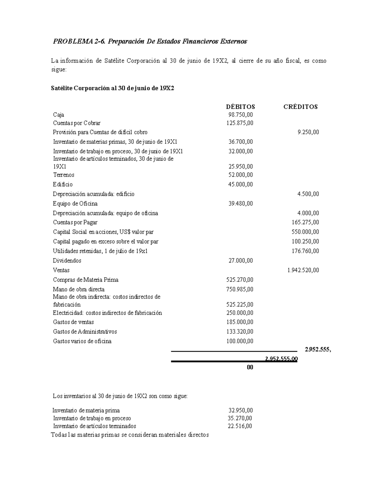 Problemas 2 6 y 2 7 contabilidad ejercicios de trabajo capitulo 2 ...