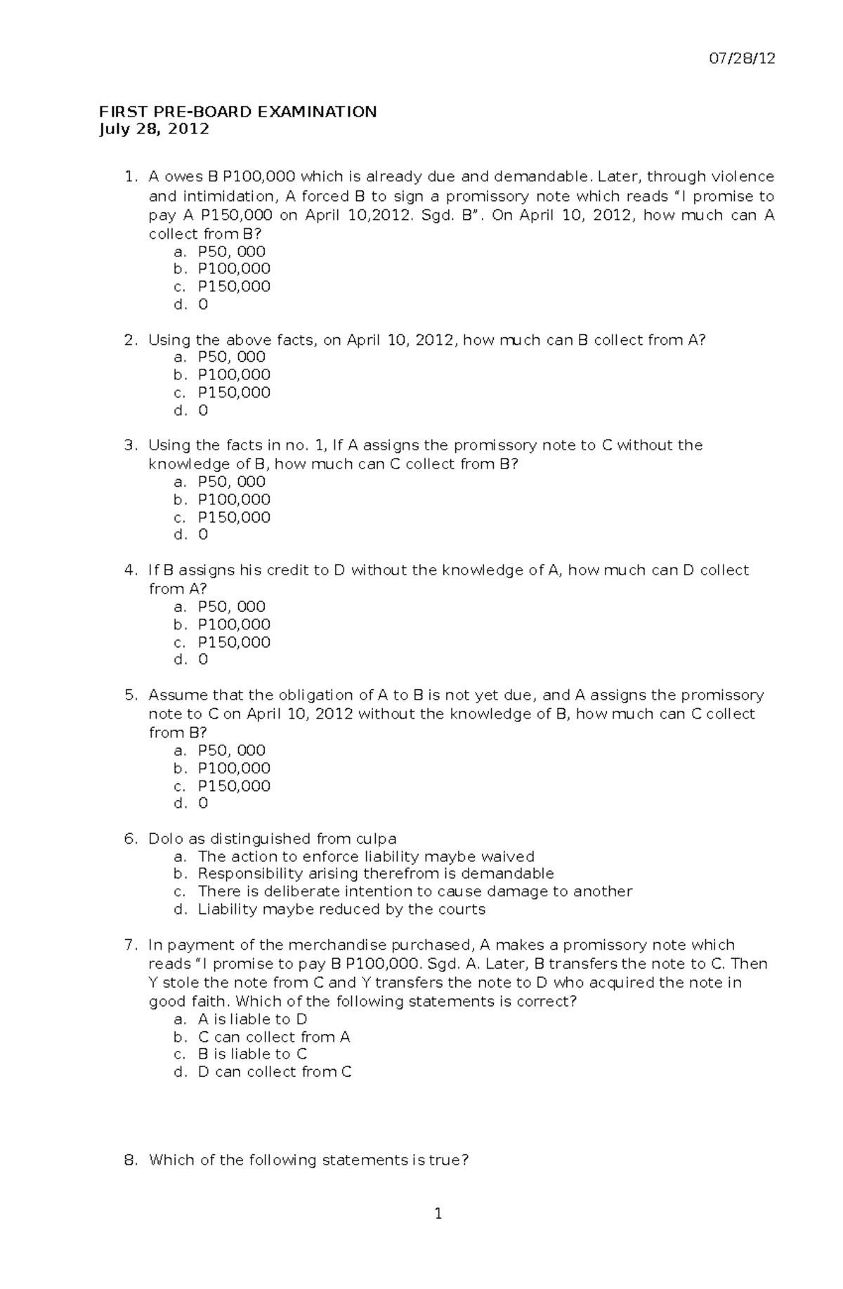 316630228 BLT 2012 First Pre Board July 28 - FIRST PRE-BOARD ...