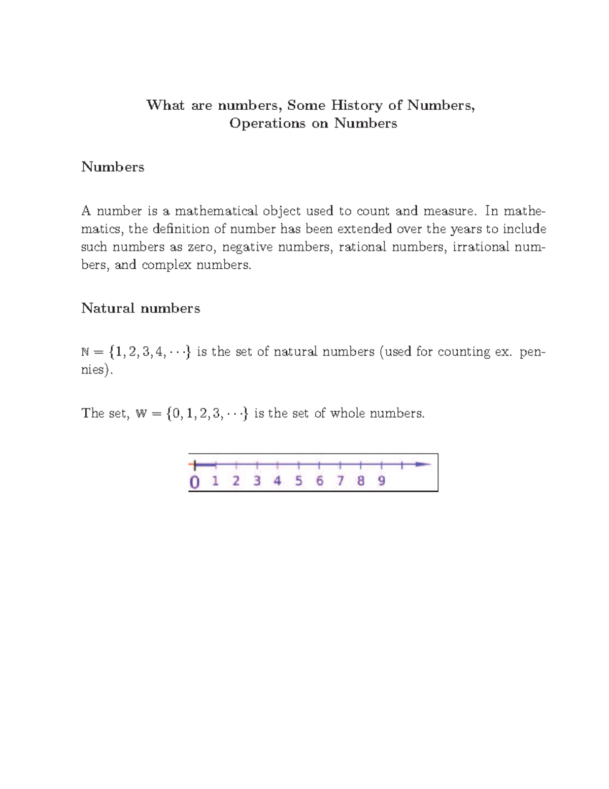 1 - SUMMARY NOTE - What are numbers, Some History of Numbers ...