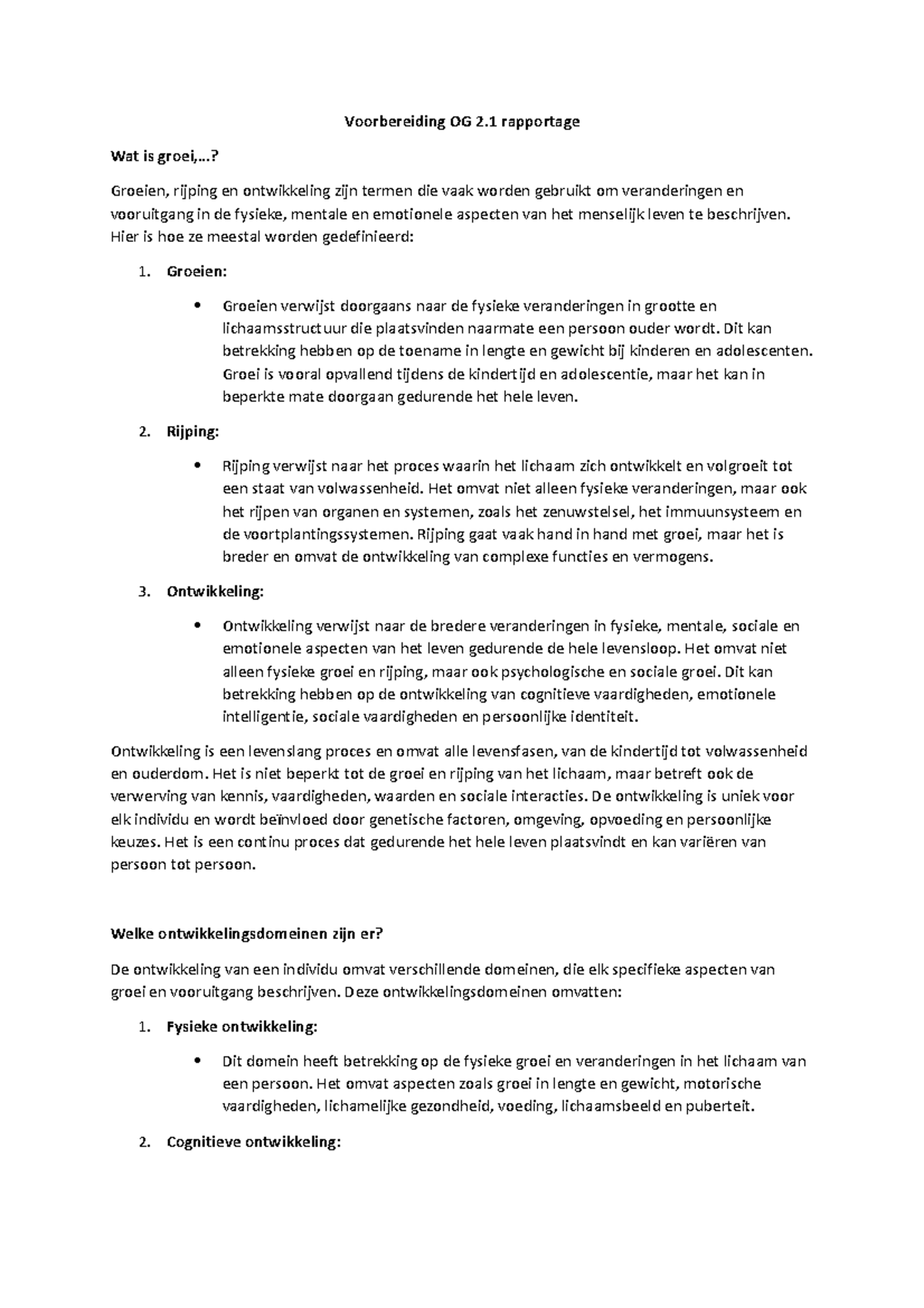 Voorbereiding OG 2 - oogogog - Voorbereiding OG 2 rapportage Wat is ...