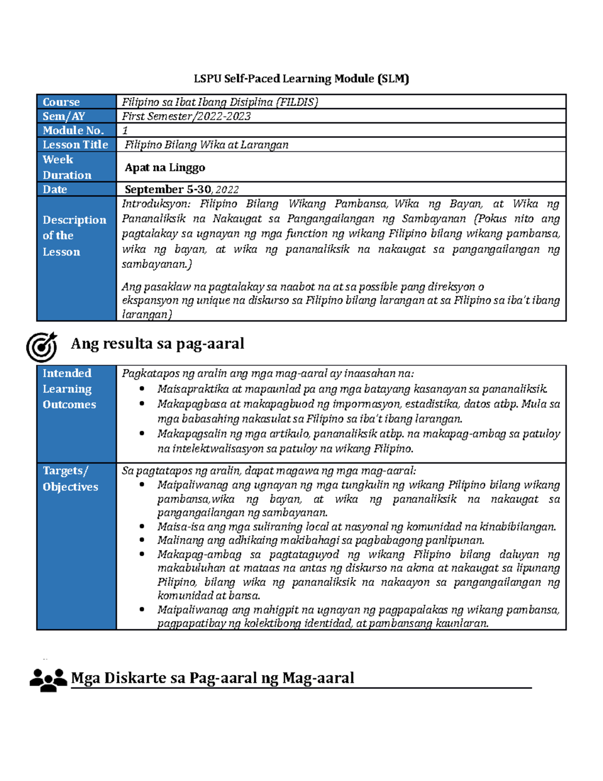 Fildis-Module-1 1st Sem 2022-2023 - LSPU Self-Paced Learning Module ...