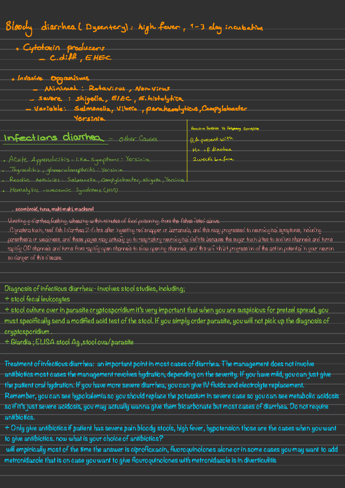 Diarrhea part 2 - course summaries and high yield points in internal ...