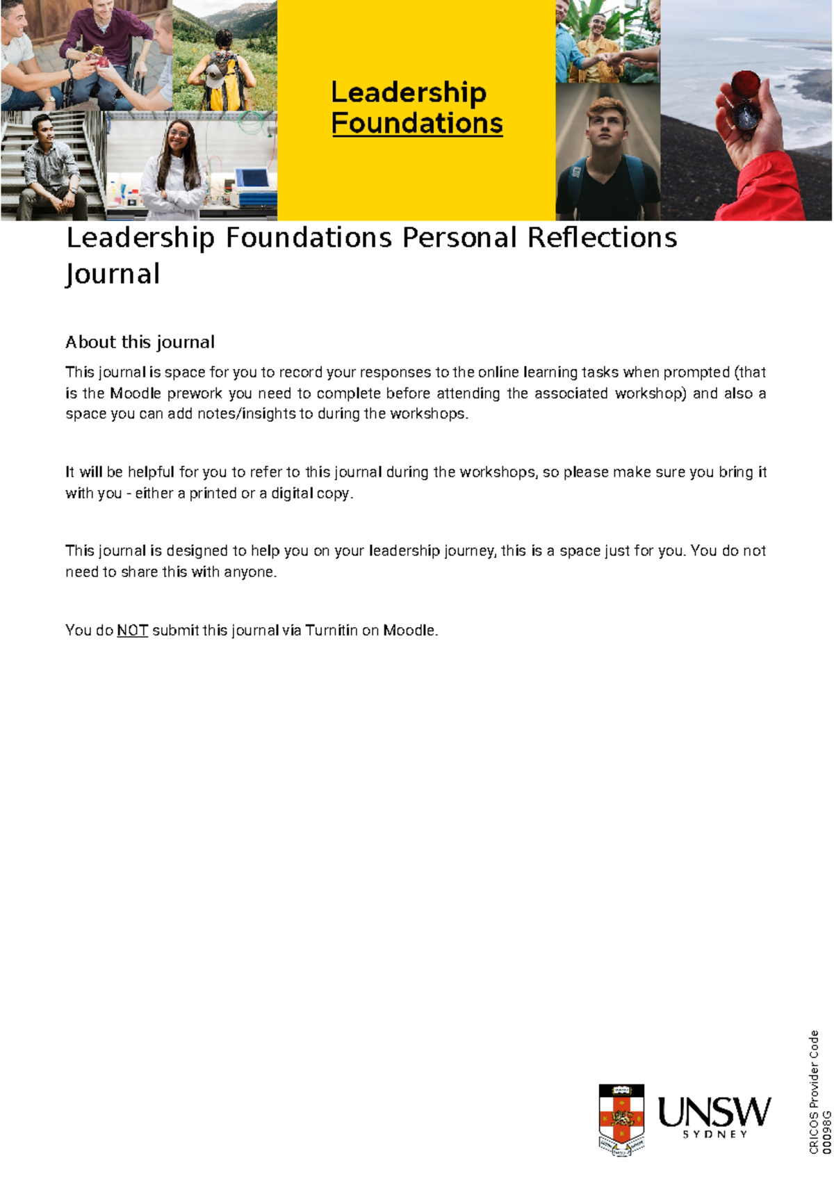 LF Personal Reflection Journal - 24T2 - Leadership Foundations Personal ...