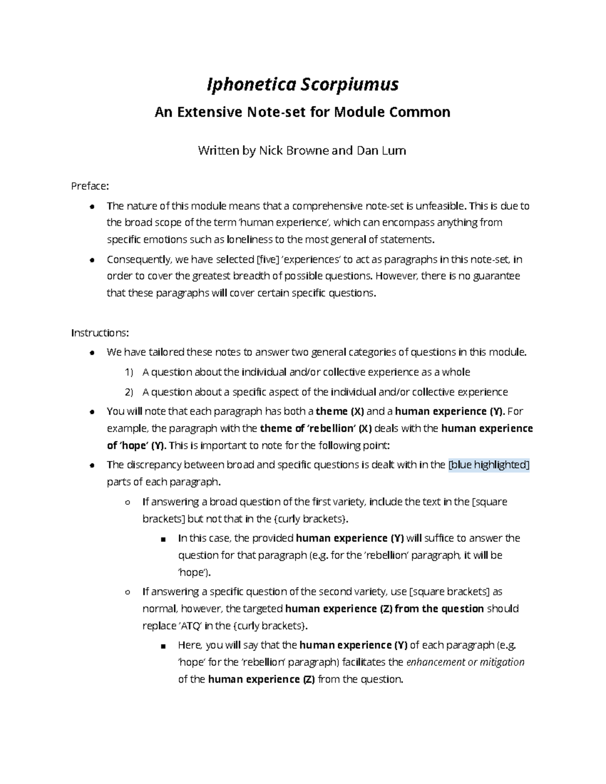 Common mod notes - Iphonetica Scorpiumus An Extensive Note-set for ...