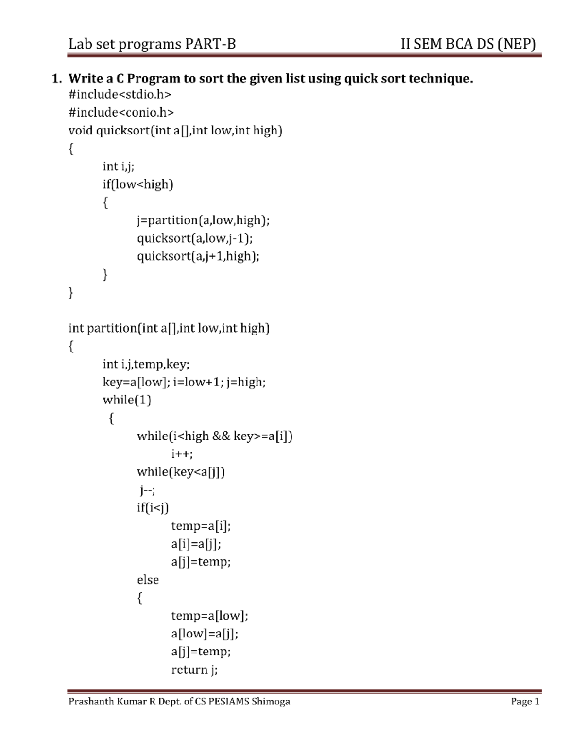 Labset Programs Part-B - masters in cs - Studocu