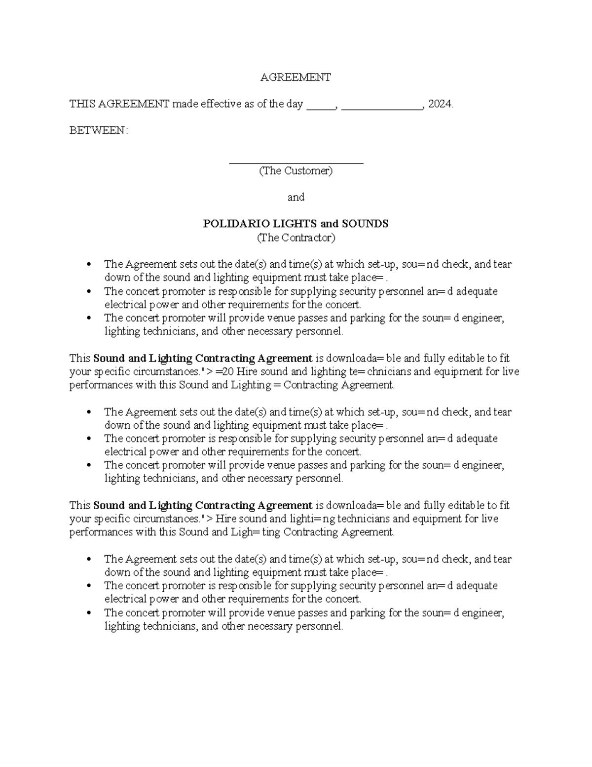 Agreement - AGREEMENT THIS AGREEMENT made effective as of the day ...