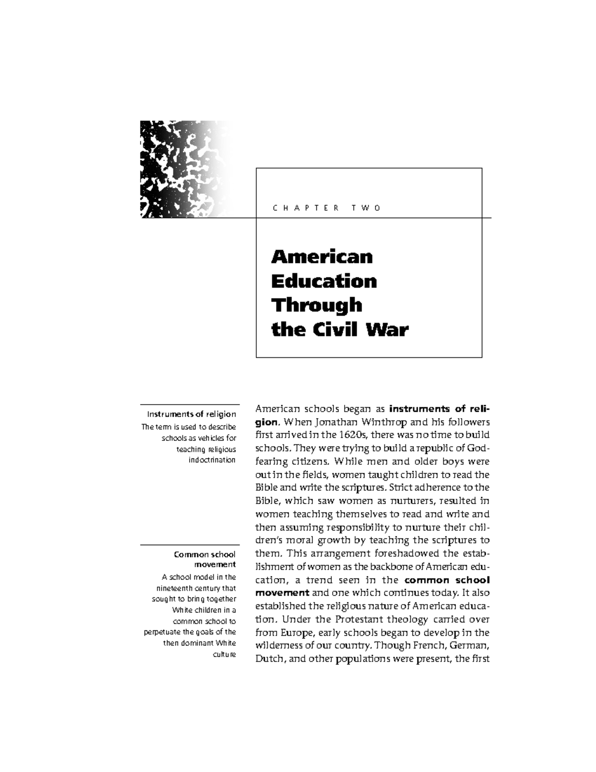 American Educatin through the civil war chapter 2 - American schools ...