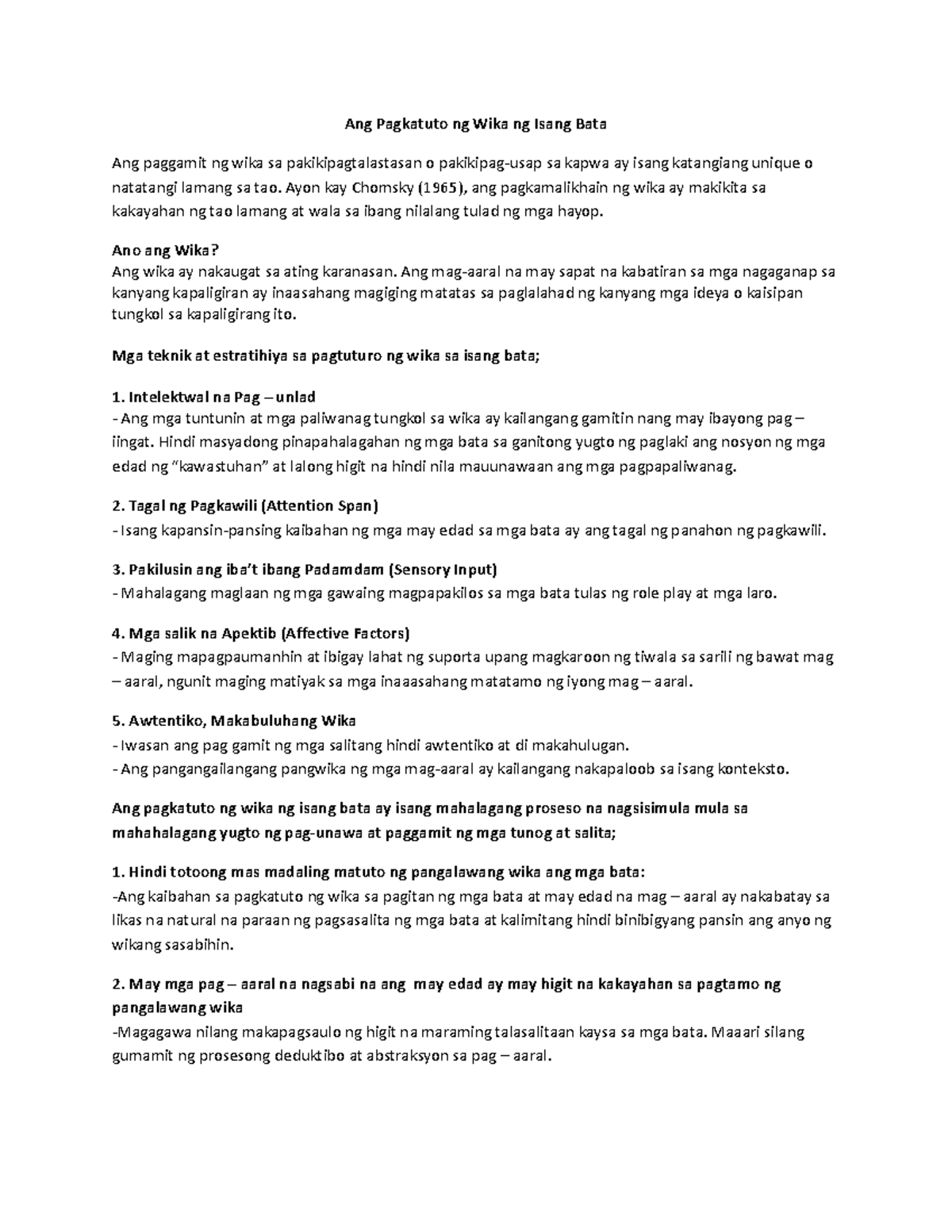 Ang Pagkatuto ng Wika ng Isang Bata Group 2 - Ang Pagkatuto ng Wika ng ...