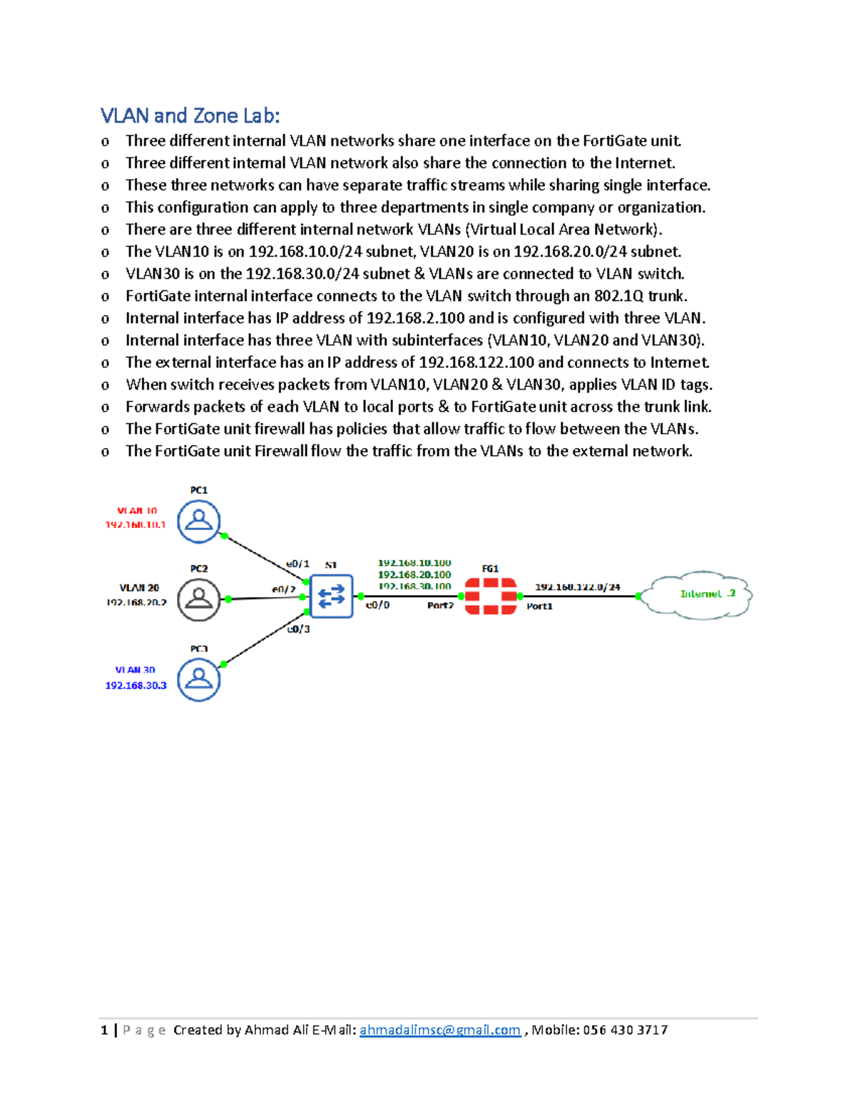 11-VLAN+and+Zone+Lab - VLAN and Zone Lab: o Three different internal VLAN networks share one ...