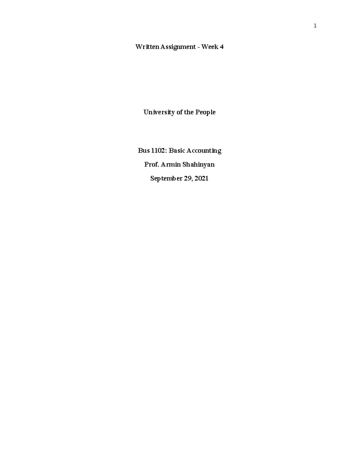 Written Assignment unit 4 - Bus 1102 - UoPeople - Studocu