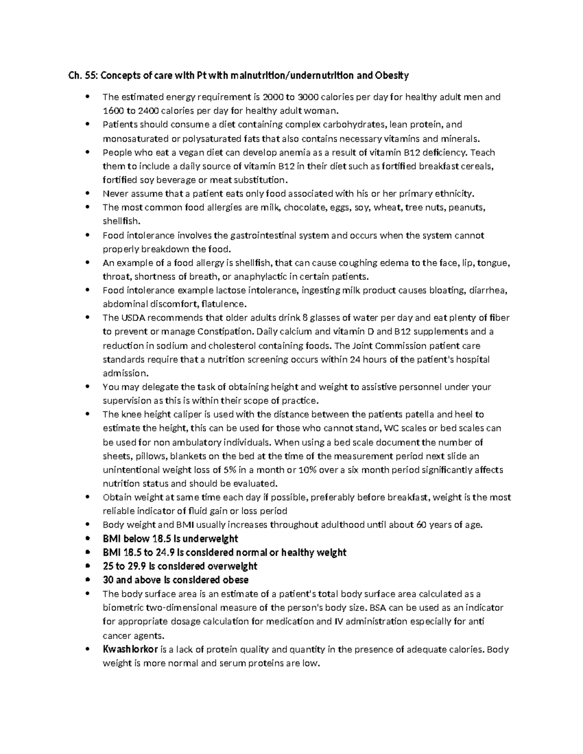Ch. 55 Exam 3 - Summary Medical-Surgical Nursing - Ch. 55: Concepts of ...