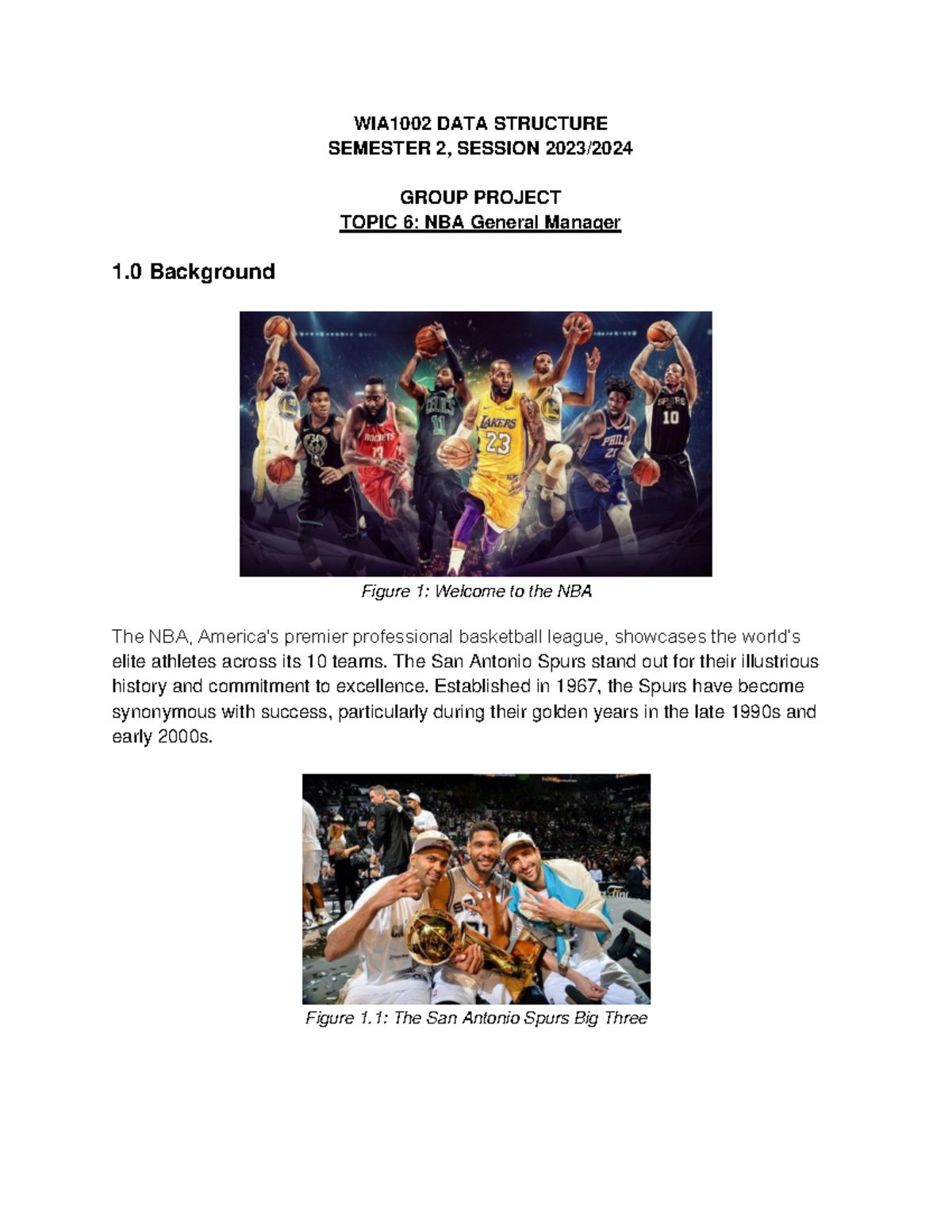 Topic 6 - NBA GManager - SEMESTER 2, SESSION 2023/ GROUP PROJECT TOPIC ...