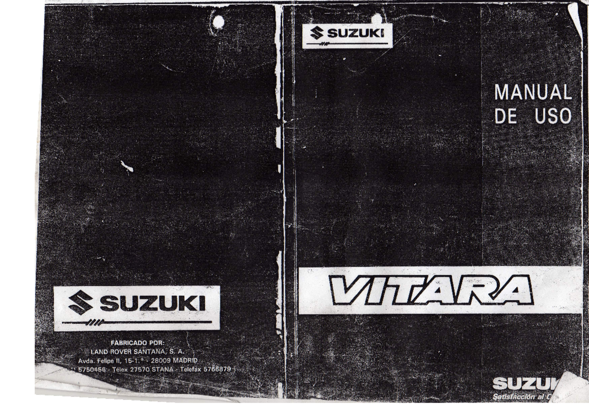 72253611 Suzuki Vitara Manual Usuario - Mecánica Técnica - Studocu