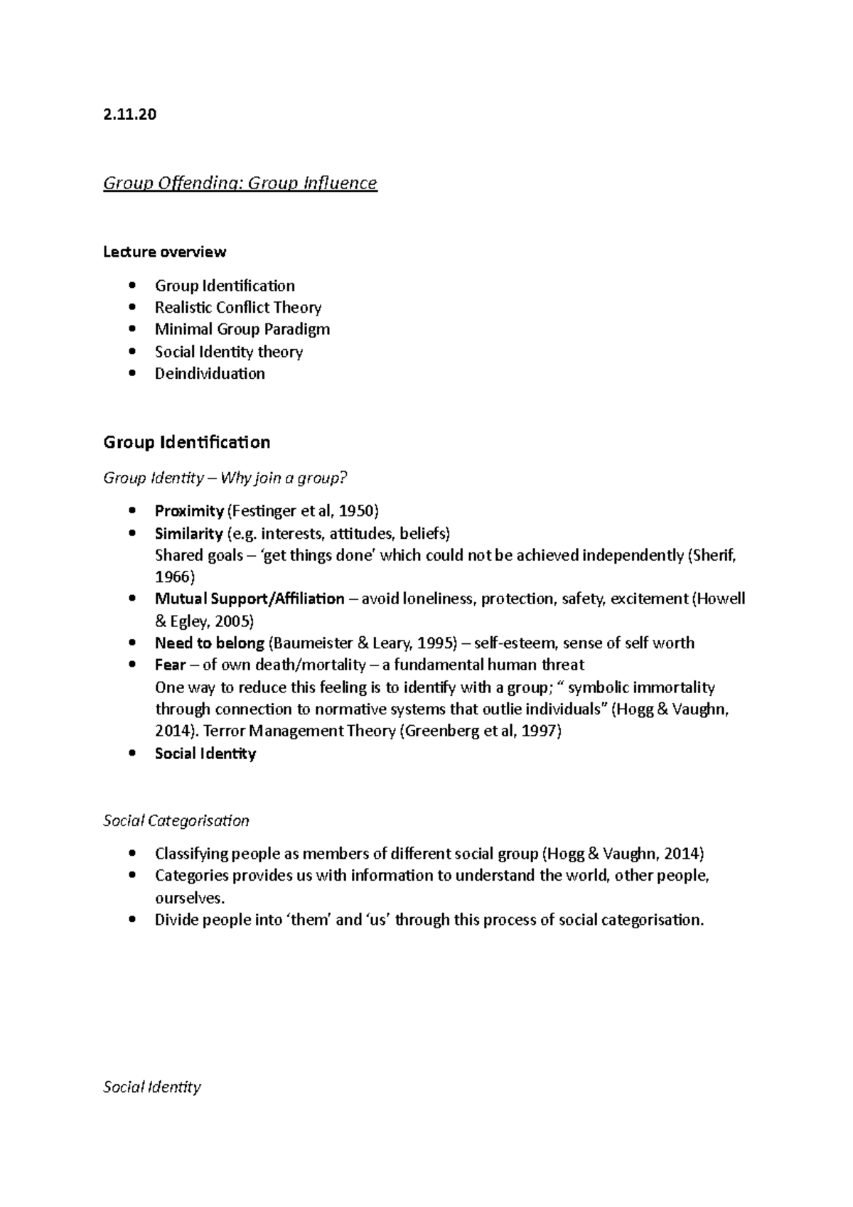 Group offending week 15 lecture 2 - 2. Group Offending: Group Influence ...