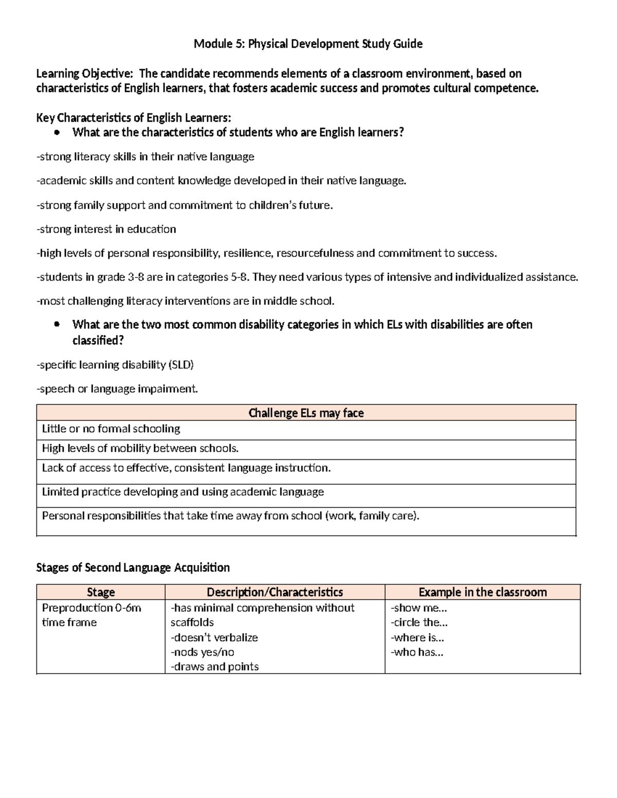 D096 module 5 study guide - Module 5: Physical Development Study Guide ...