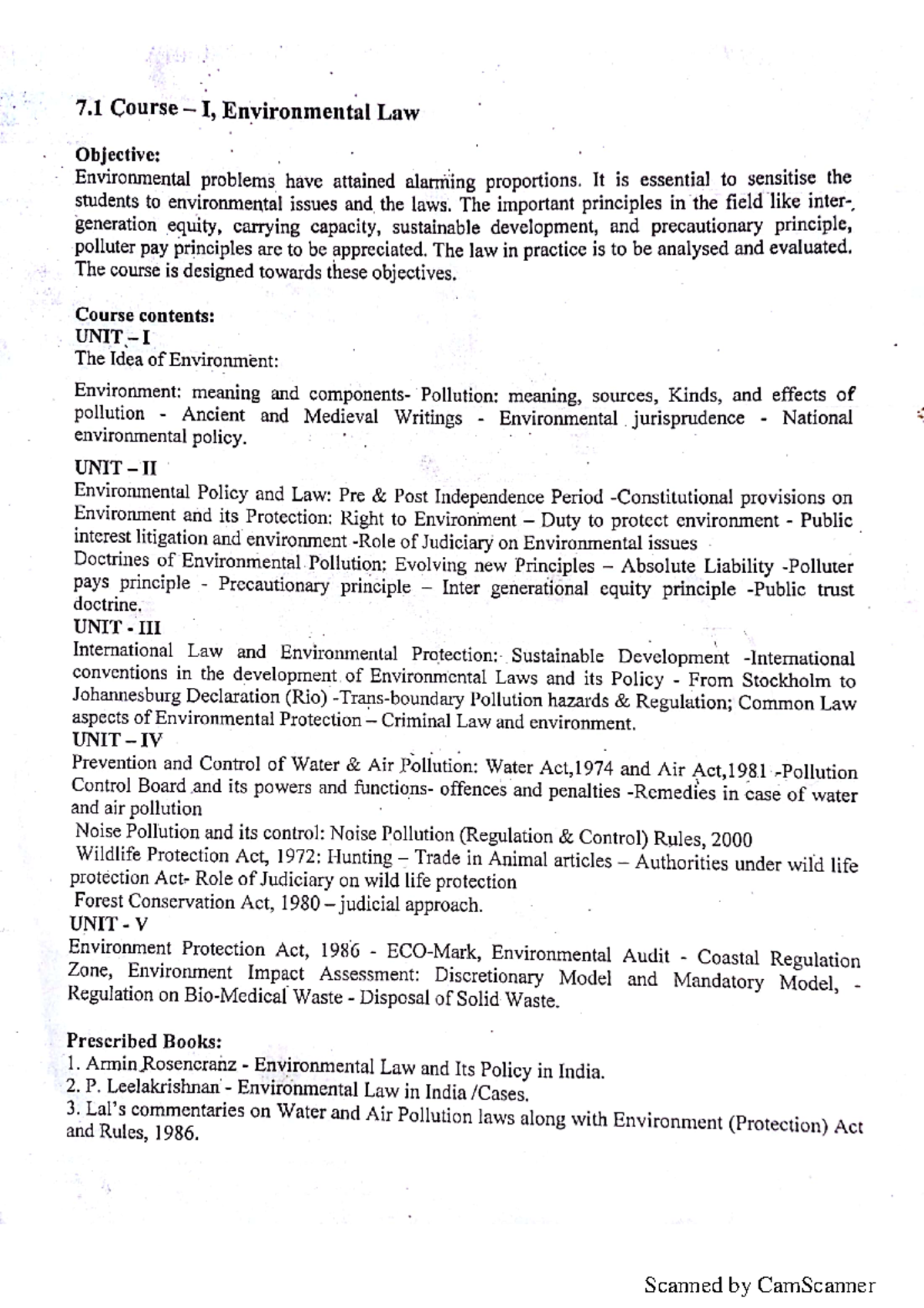 Sem 7 Syllabus - Ballb - Studocu