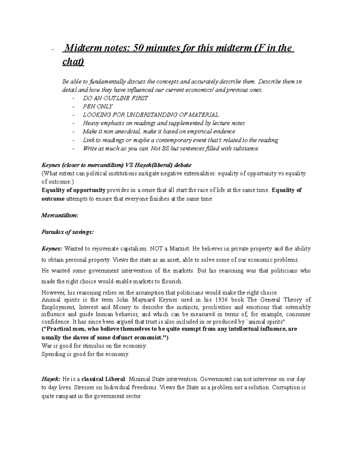 POLI366 Midterm Exam Summary Study Notes - Midterm notes: 50 minutes ...