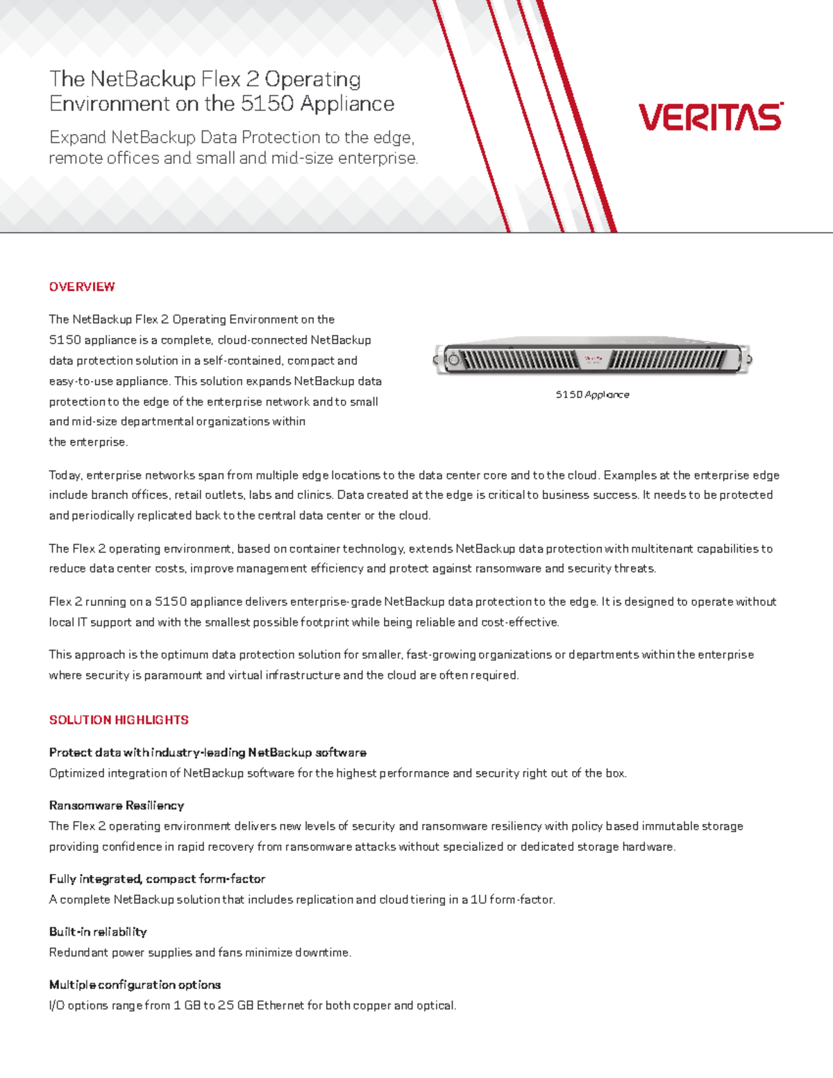 V0959 ga ent ds veritas flex 2 operating environment 5150 appliance en ...