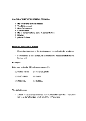 Buffers and Solubility Equilibria - CHM152S - CPUT - Studocu