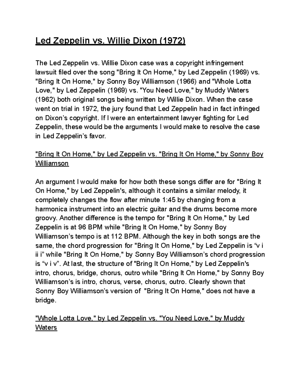 Led Zeppelin vs Willie Dixon (1972) - Led Zeppelin vs. Willie Dixon ...