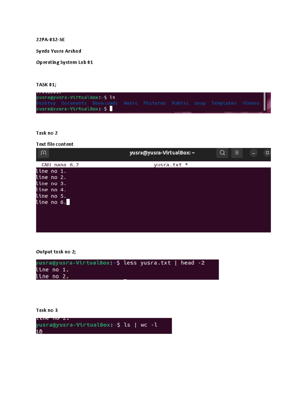 Operating LAB1 - this is os labbb - Operating Systems - 22FA-032-SE ...
