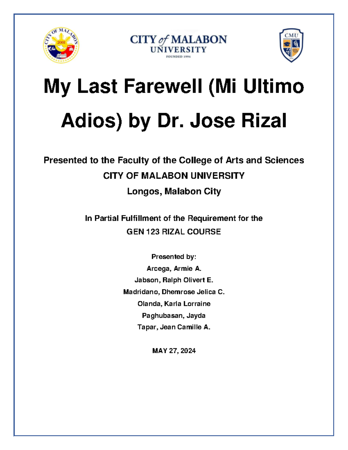 Inbound 9141720680087511045 - My Last Farewell (Mi Ultimo Adios) by Dr ...