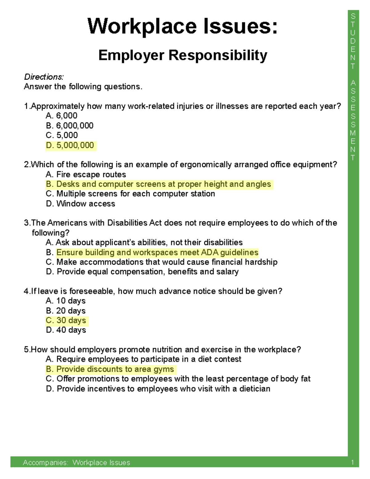 Assessment III - Employer Responsibility - S T U D E N T A S S E S S M ...