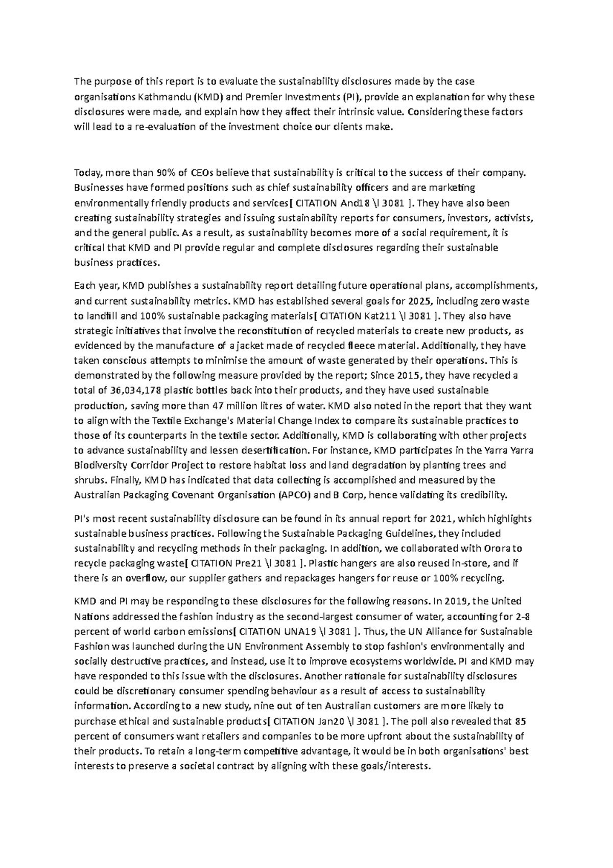 BSB107 Assignment 3 - The purpose of this report is to evaluate the ...