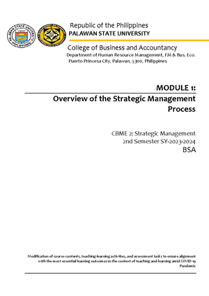 MOD1 - Essays - MODULE ACTIVITY Module I Take Home Examination ...