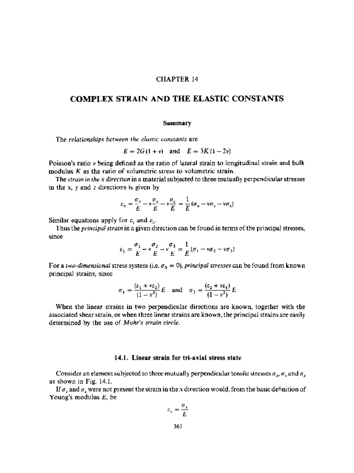 32658 14 - CHAPTER 14 COMPLEX STRAIN AND THE ELASTIC CONSTANTS Summary ...