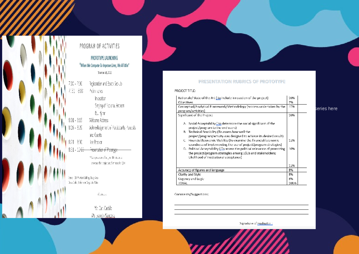 Rubrics design thinking - Add a brief description of the event series ...