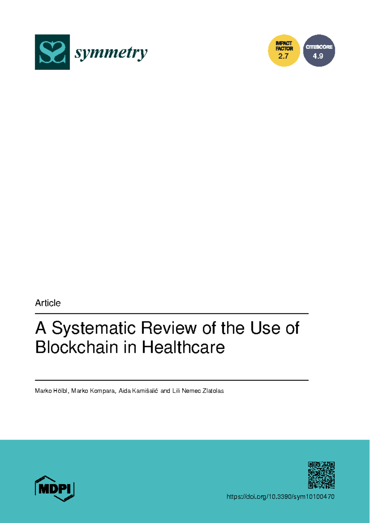 Symmetry 10 00470 with cover - 2 4. A Systematic Review of the Use of ...
