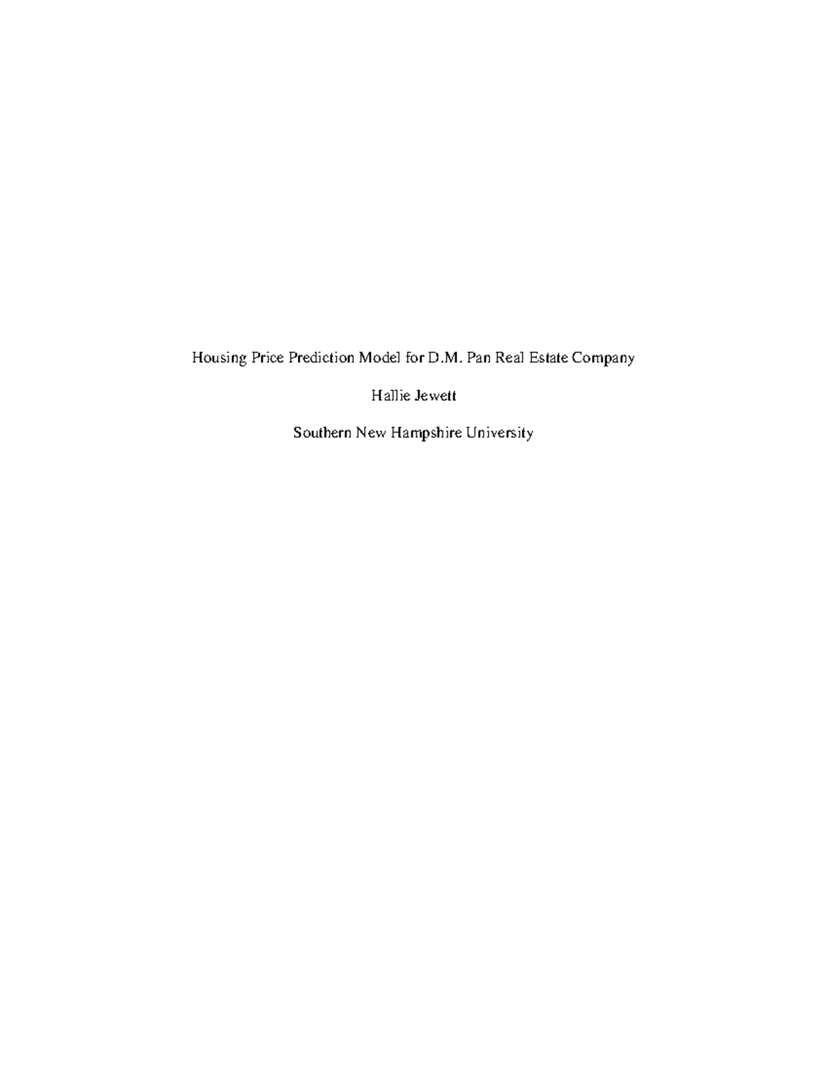 3-3 Assignment - Real Estate Analysis Part II - Housing Price ...