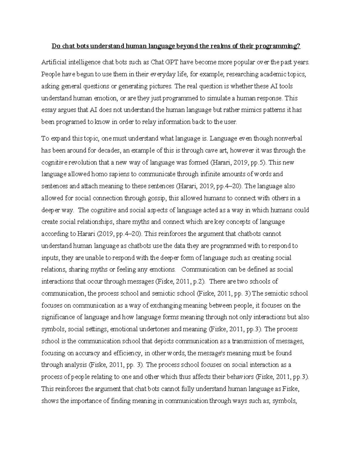 E4 - E4 about AI - Do chat bots understand human language beyond the ...