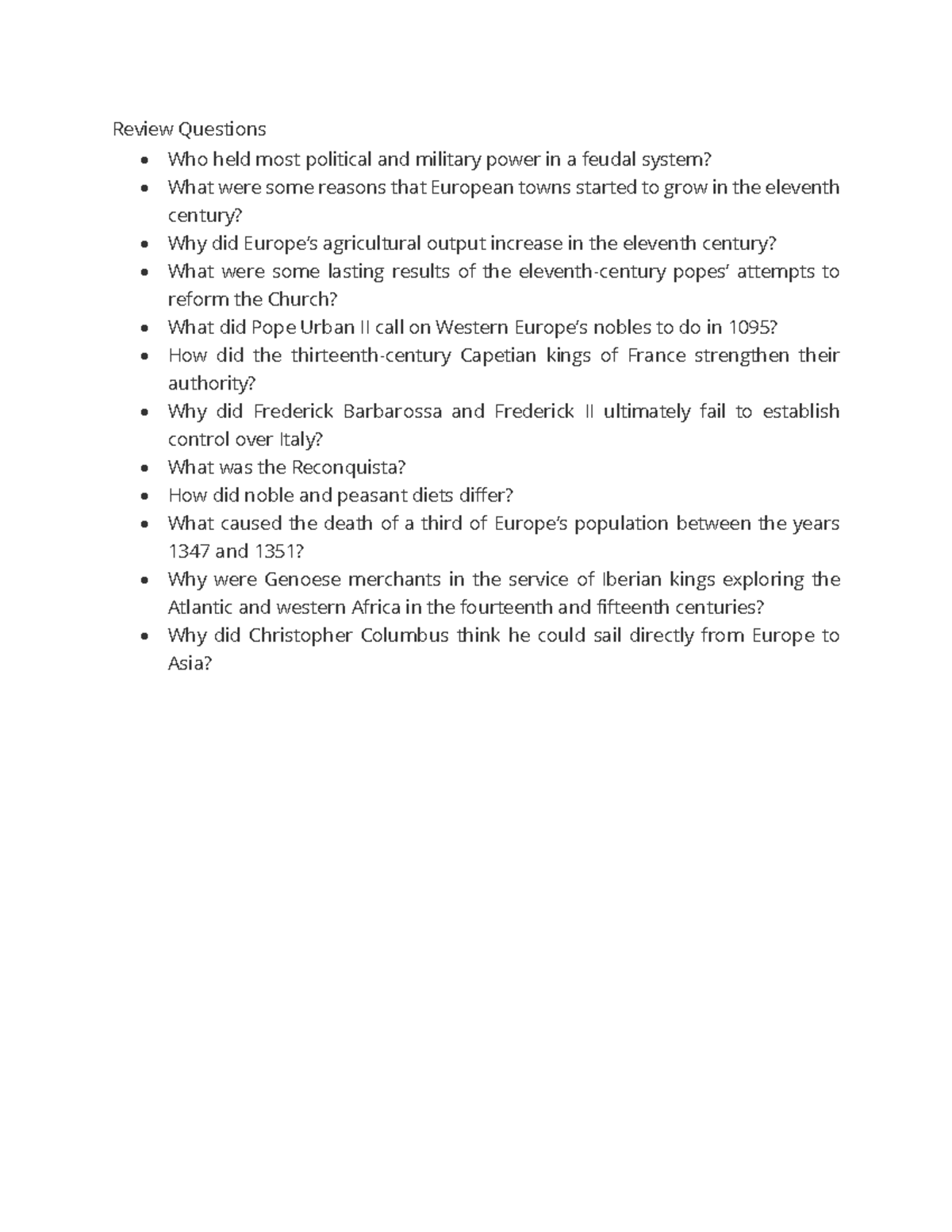 Document 18-18 - world history study guide - Review Questions - Who ...