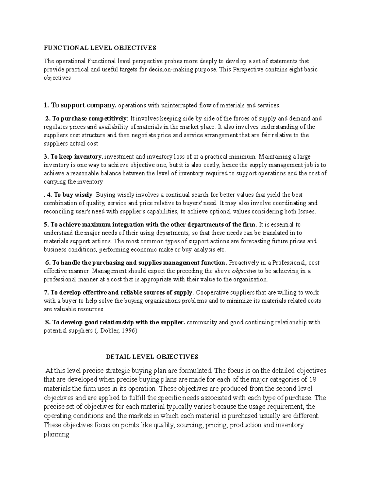 Functional Level Objective 1 - FUNCTIONAL LEVEL OBJECTIVES The ...