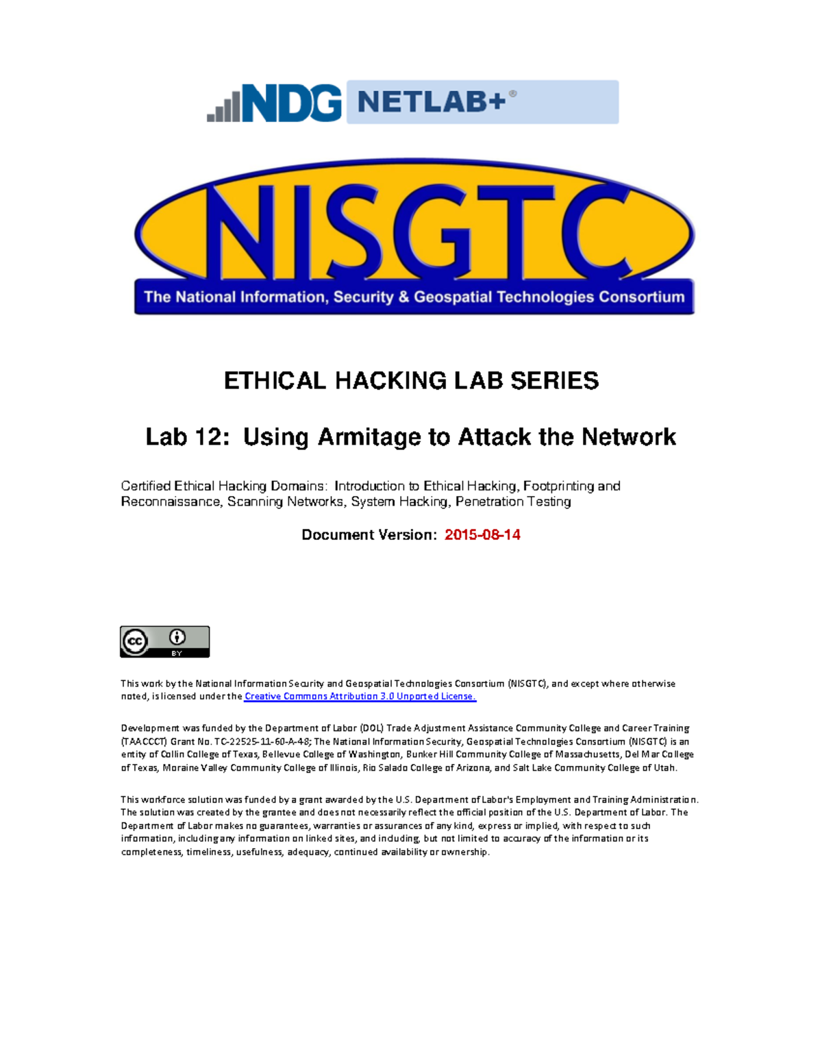 Ethical Hacking Lab 12 - ETHICAL HACKING LAB SERIES Lab 12: Using Armitage to Attack the Network ...