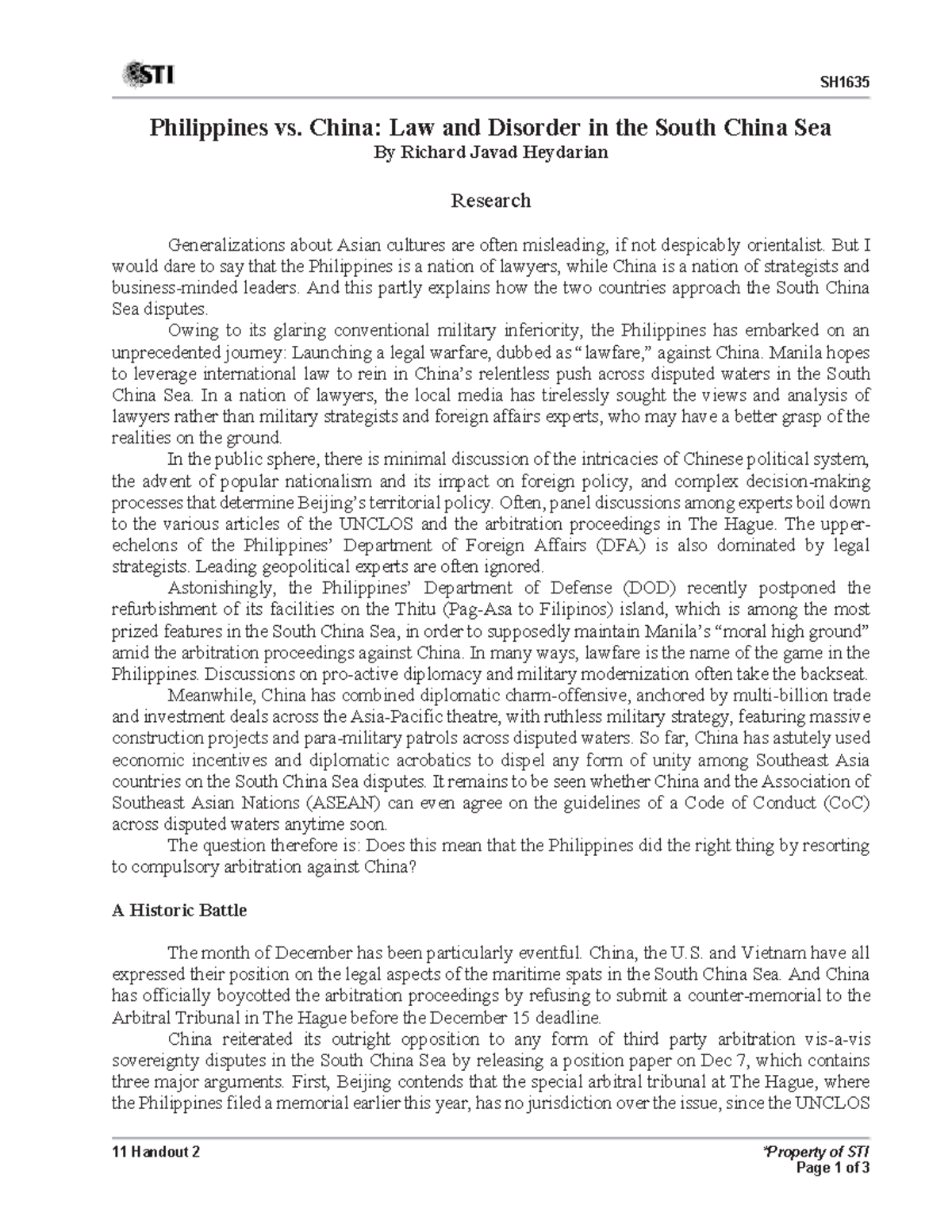G11- 11 Handout 2 - Notes - SH 11 Handout 2 *Property of STI Page 1 of ...
