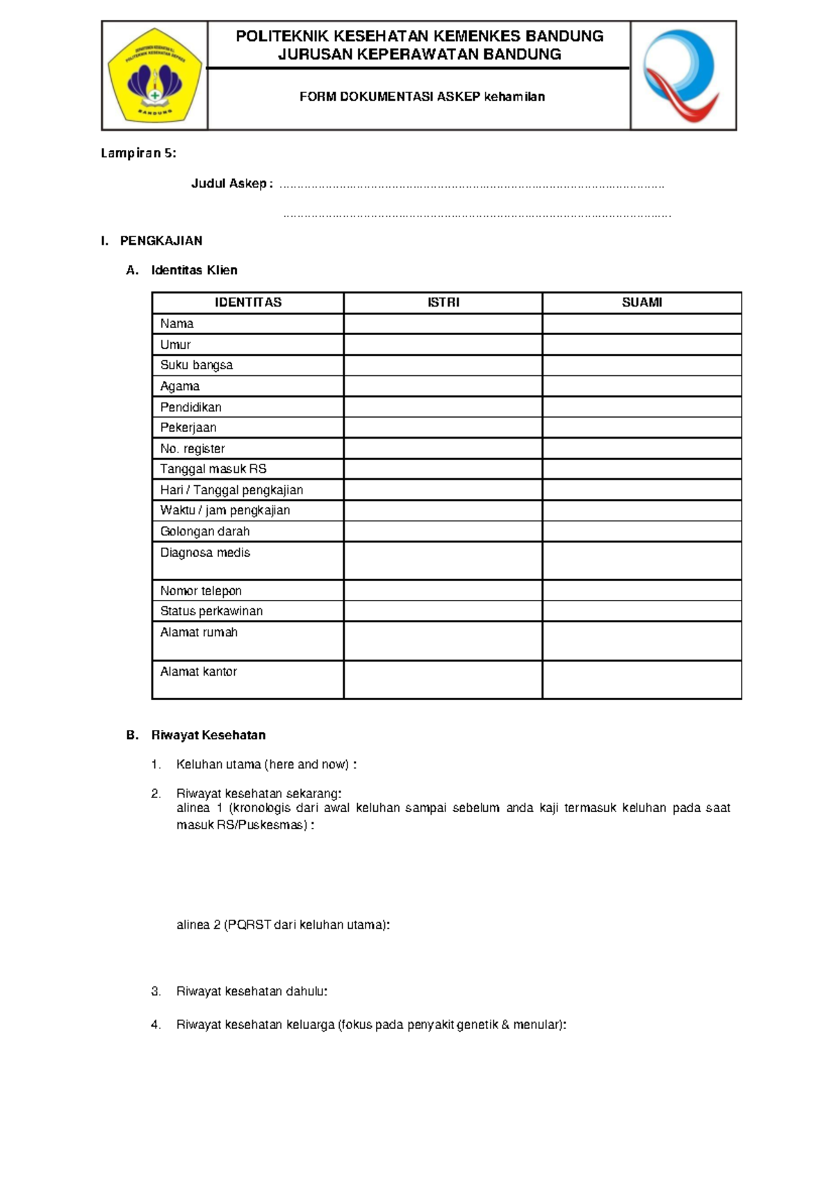 Form PPKMater ners 4 2023 - Lampiran 5: Judul Askep : - Studocu