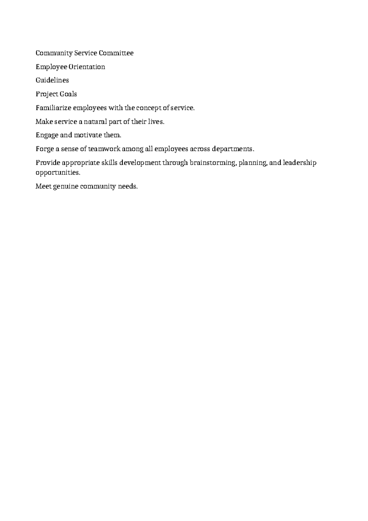 Word4 - Notebook - Community Service Committee Employee Orientation ...