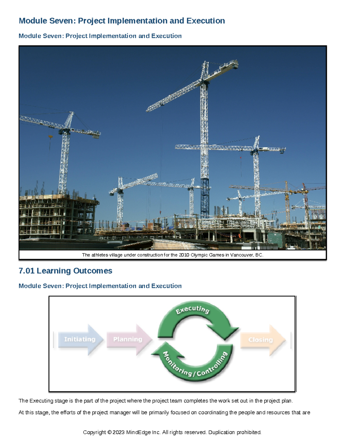 Module Seven Project Implementation and Execution - 7 Learning Outcomes ...