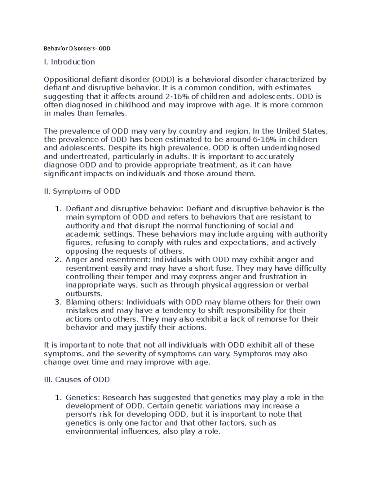 Behavior Disorder- ODD - Introduction Oppositional defiant disorder ...