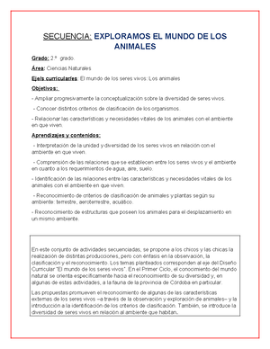 508676262 Secuencia Didactica Los Animales y Las Partes Del Cuerpo ...