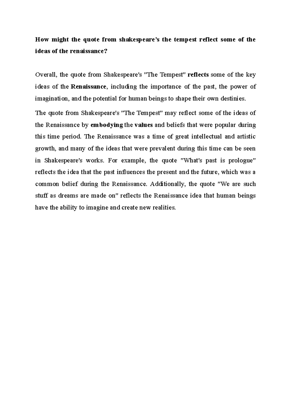 Quote from shakespeare’s the tempest - The quote from Shakespeare's ...