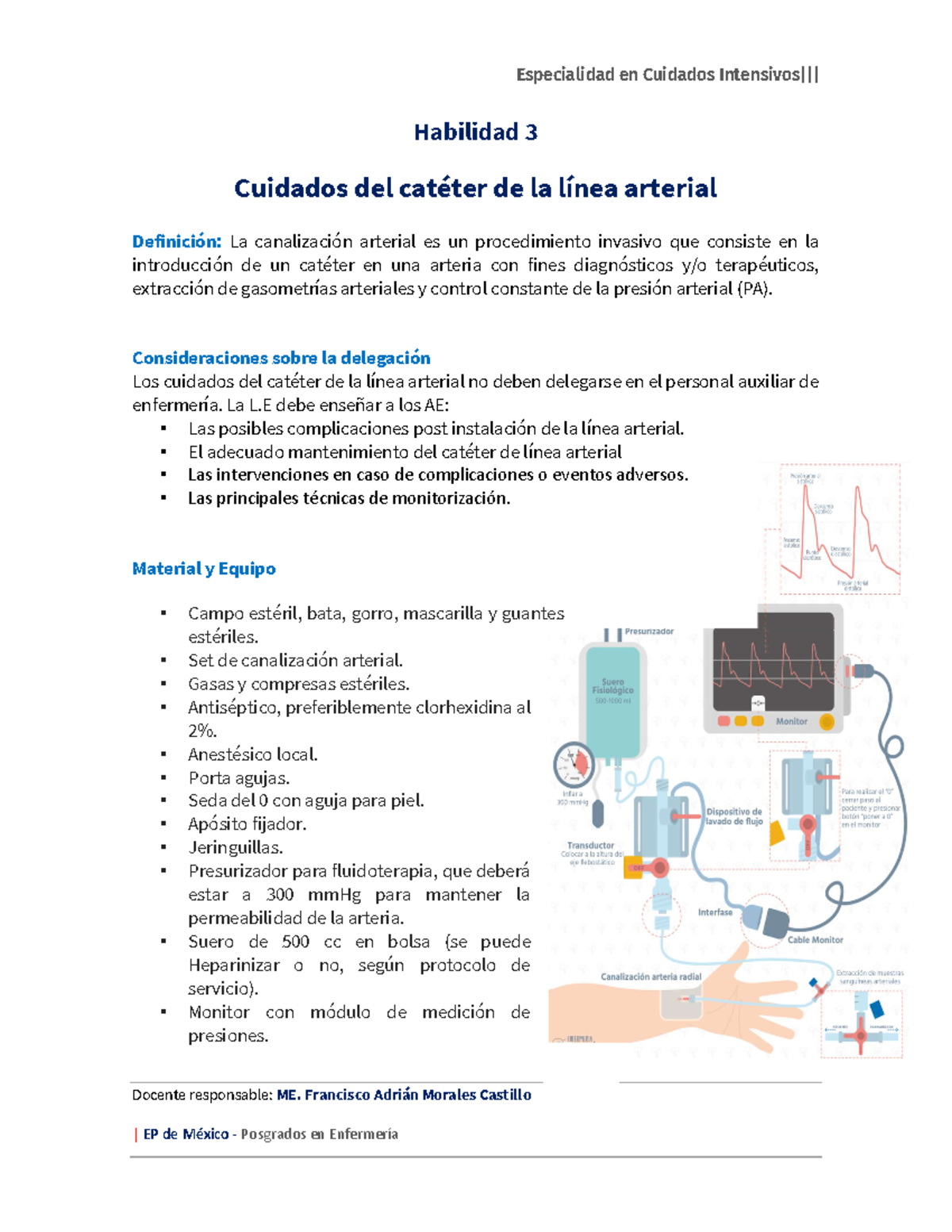 Linea arterial - Docente responsable: ME. Francisco Adrián Morales ...